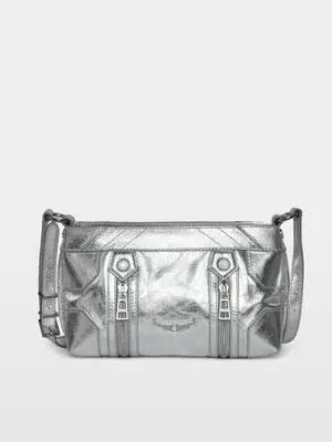 Zadig&Voltaire Metallic Leather Shoulder Bag - Silver