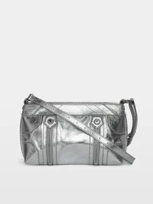 Zadig&Voltaire Metallic Leather Shoulder Bag - Silver