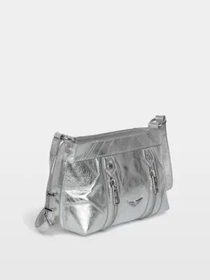 Zadig&Voltaire Metallic Leather Shoulder Bag - Silver