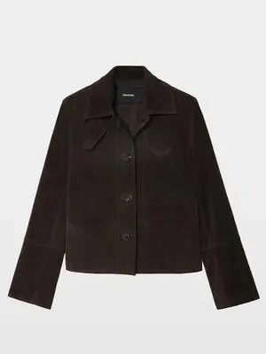 Zadig&Voltaire Lessa Suede Leather Jacket - Dark Chocolate