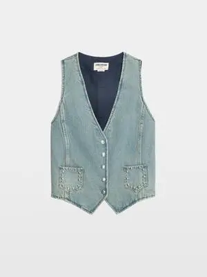 Zadig&Voltaire Gillier Denim Vest - Light Blue