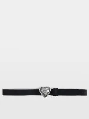 Zadig&Voltaire Leather Belt With Wings Buckle - Black