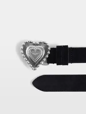 Zadig&Voltaire Leather Belt With Wings Buckle - Black