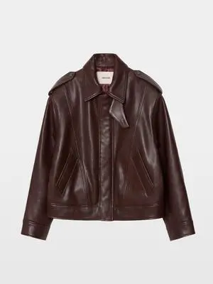 Zadig&Voltaire Kimo Leather Jacket - Burgundy