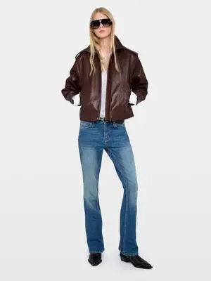 Zadig&Voltaire Kimo Leather Jacket - Burgundy