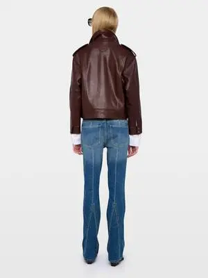 Zadig&Voltaire Kimo Leather Jacket - Burgundy