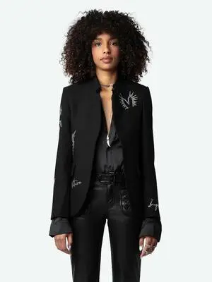 Zadig&Voltaire Slim-fit Suit Jacket With Diamanté Embellishments