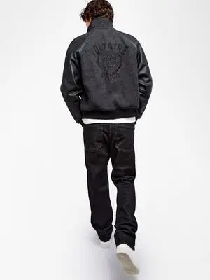 Zadig&Voltaire Benjy Bi-material Bomber Jacket - Anthracite