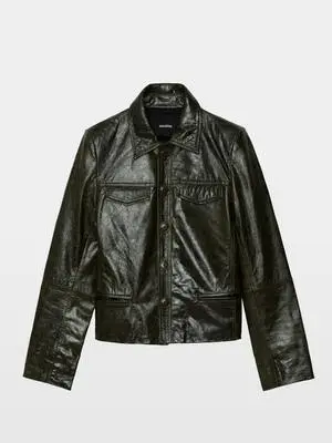 Zadig&Voltaire Liam Leather Jacket - Tilleul