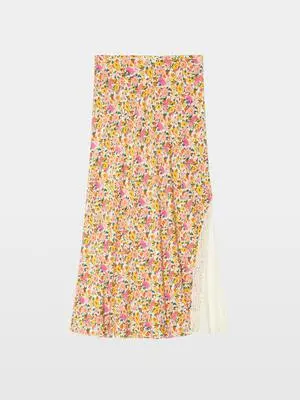 Zadig&Voltaire Jayla Floral Midi Skirt - Ecru