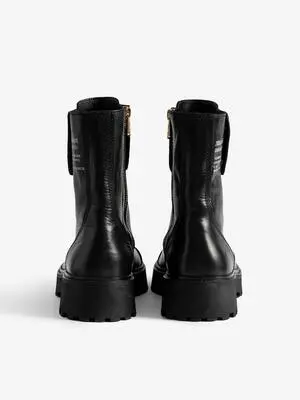 Zadig&Voltaire Smooth Leather Combat Boots