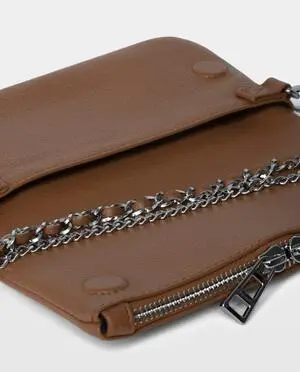 Zadig&Voltaire Rock Mini Clutch In Grained Leather With Chain Straps - Heritage