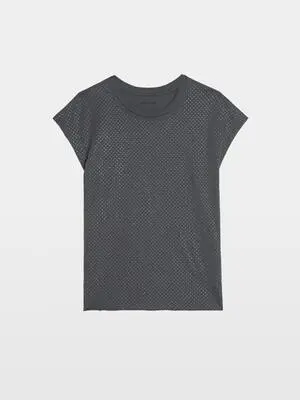 Zadig&Voltaire Cloe Rhinestone Cotton Tank Top - Medium Grey