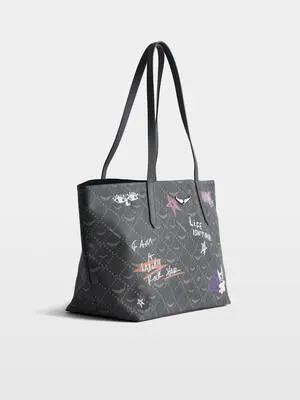 Zadig&Voltaire Z" Shopper Monogram Tag Coated Canvas Bag - Road