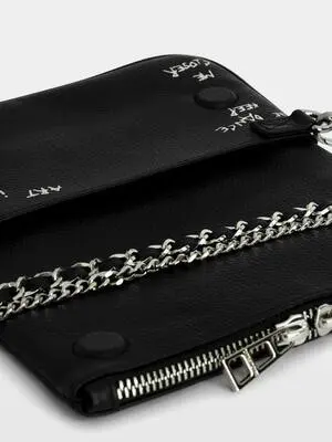 Zadig&Voltaire Rock Mini Clutch With Graffiti Print - Black