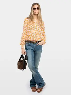Zadig&Voltaire Printed Chiffon Tunic - Cream