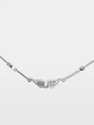 Zadig&Voltaire Chain Necklace With Wing Pendant - Shiny Silver
