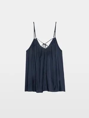 Zadig&Voltaire Cym Satin Pleated Camisole - Encre