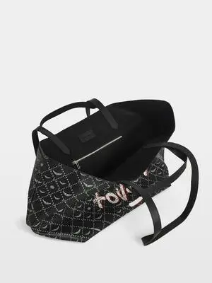 Zadig&Voltaire Z Monogram Xl Shopper Graffiti Bag - Black