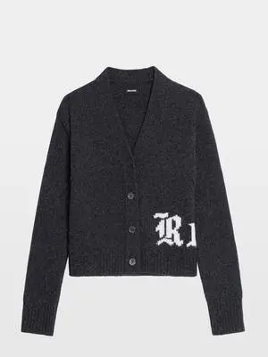 Zadig&Voltaire Masy Merino Wool Cardigan - Anthracite