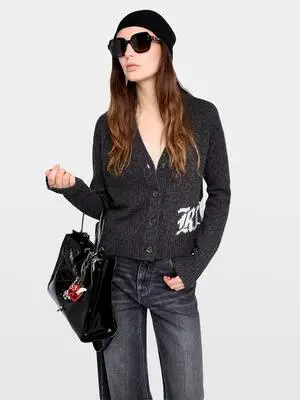 Zadig&Voltaire Masy Merino Wool Cardigan - Anthracite