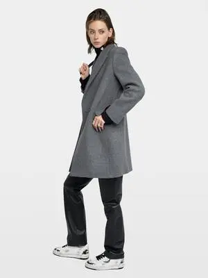 Zadig&Voltaire Mid-length Wool Blend Pea Coat