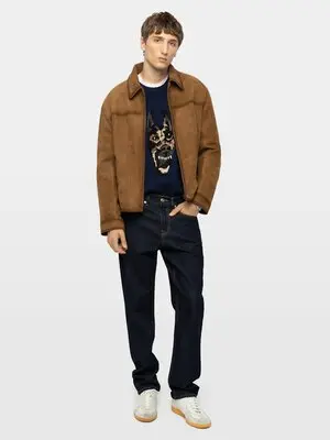 Zadig&Voltaire Loumy Suede Leather Jacket - Cognac
