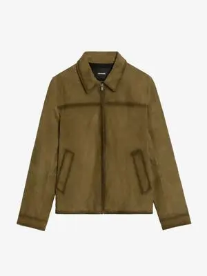 Zadig&Voltaire Loumy Suede Leather Jacket - Kaki Canvas