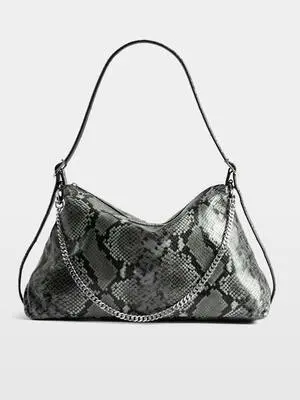 Zadig&Voltaire Python-Effect Leather Bag Road