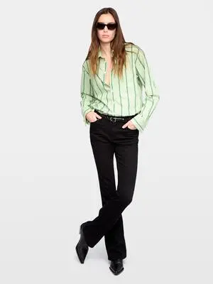 Zadig&Voltaire Morning Striped Cotton Shirt - Anis