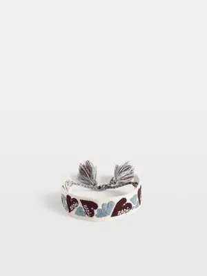 Zadig&Voltaire Woven Heart Bracelet With Tassels - Deep Purple