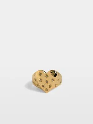 Zadig&Voltaire Heartbreaker Over Strass Ring - Shiny Gold