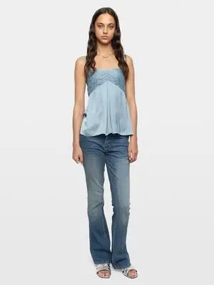 Zadig&Voltaire Cippie Satin Camisole - Sky