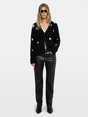 Zadig&Voltaire Mirka Stars Cashmere Cardigan - Black