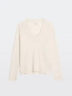 Zadig&Voltaire Mikyz Embellished Cashmere Sweater - Eggshell