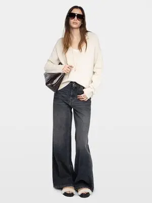 Zadig&Voltaire Mikyz Embellished Cashmere Sweater - Eggshell