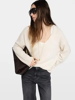 Zadig&Voltaire Mikyz Embellished Cashmere Sweater - Eggshell
