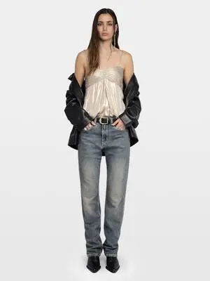 Zadig&Voltaire Cippie Satin Camisole - Gold