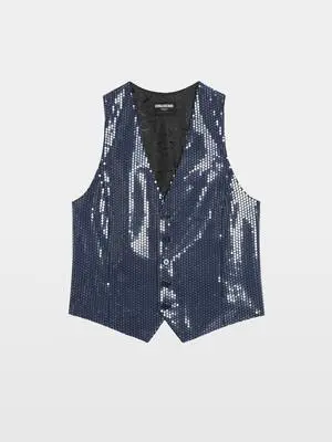 Zadig&Voltaire Emaux Sequin Vest - Marine