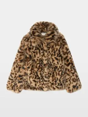Zadig&Voltaire Finito Leopard Print Faux Fur Coat - Wood