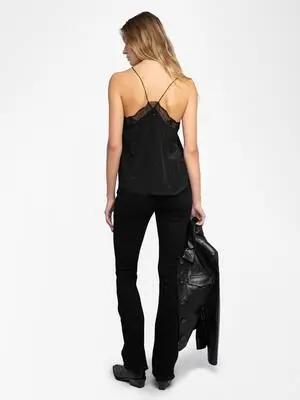 Zadig&Voltaire Christy Diamanté Silk Camisole - Black