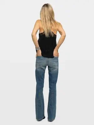 Zadig&Voltaire Christy Diamanté Silk Camisole - Black