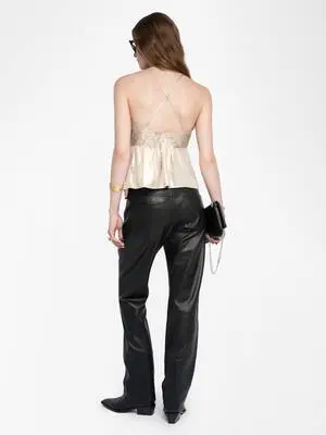Zadig&Voltaire Cayonne Satin Camisole - Gold