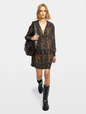 Zadig&Voltaire Ramela Snake Print Silk Mini Dress