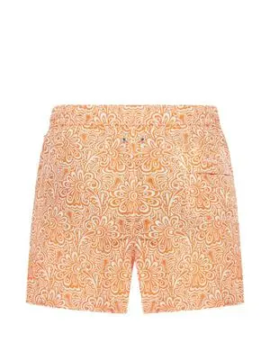 Kiton Floral-print Swim Shorts - Orange