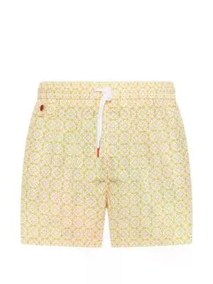 Kiton Floral-print Swim Shorts - Yellow