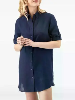 Vilebrequin Linen Mini Shirt Dress - Blue