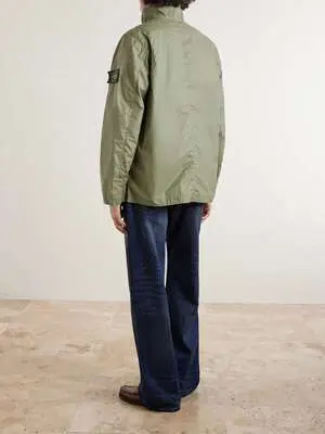 Stone Island Logo-appliquéd Waxed-canvas Field Jacket