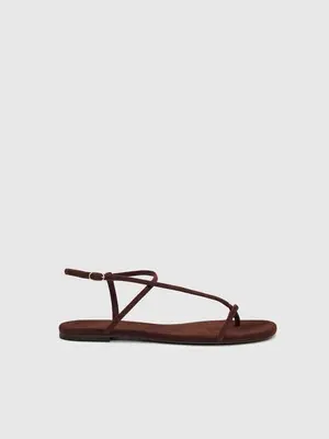 REFORMATION Reformation Pina Flat Sandal Brown