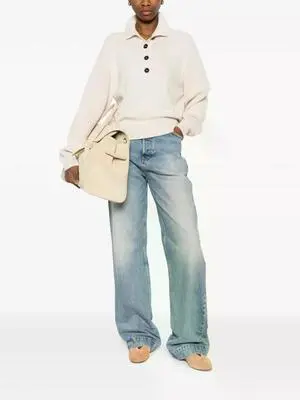 Eric Bompard Buttoned High-neck Cashmere Sweater